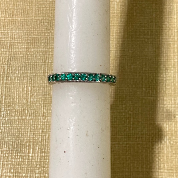 HDS | Jewelry | Sterling Silver Lab Created Emerald Stack Ring Band Sz ...